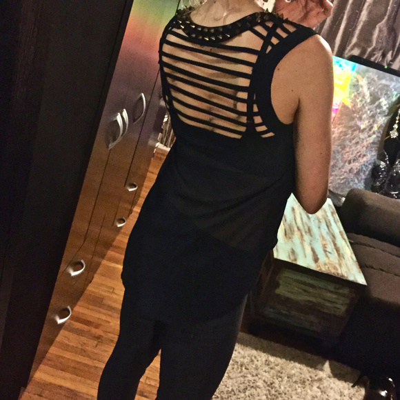 Tops | Top W Stringy Back And Gold Stud Shoulders S | Poshmark